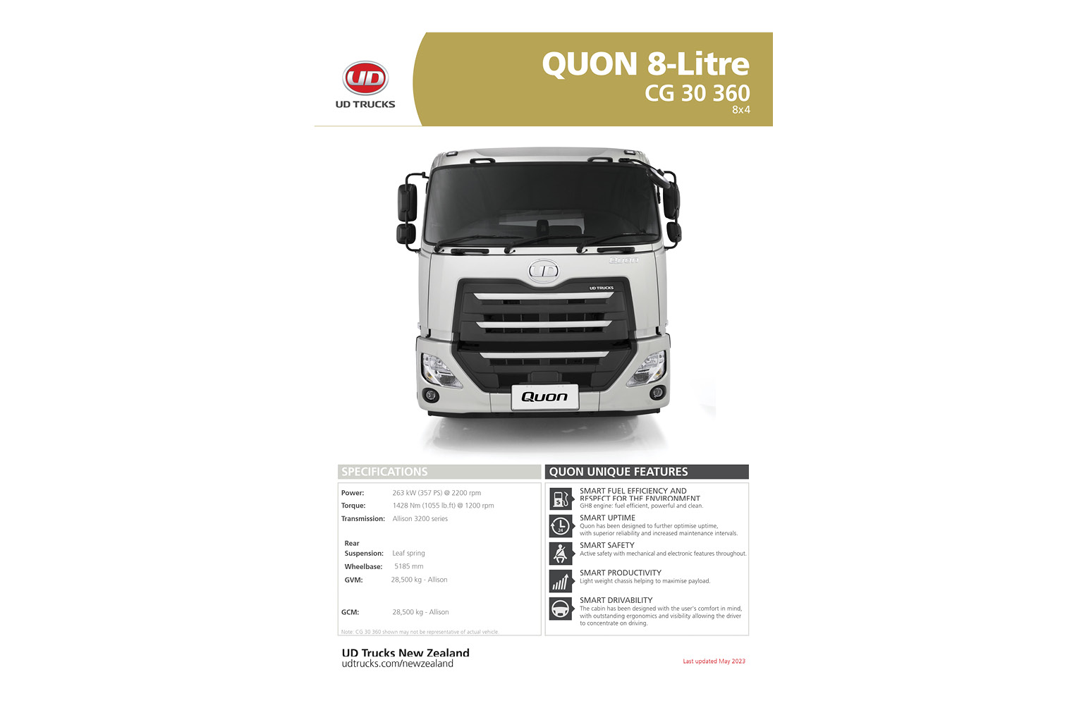 Quon Spec Sheet | UD Trucks